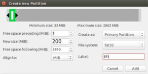 How to solve "ubi-partman failed with exit code 10" on ubuntu 18.04