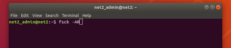 Using "fsck" to check or repair the file system in Ubuntu