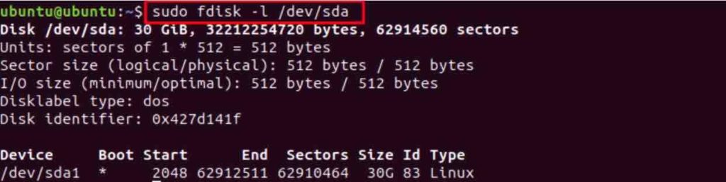 Fdisk usage on Linux