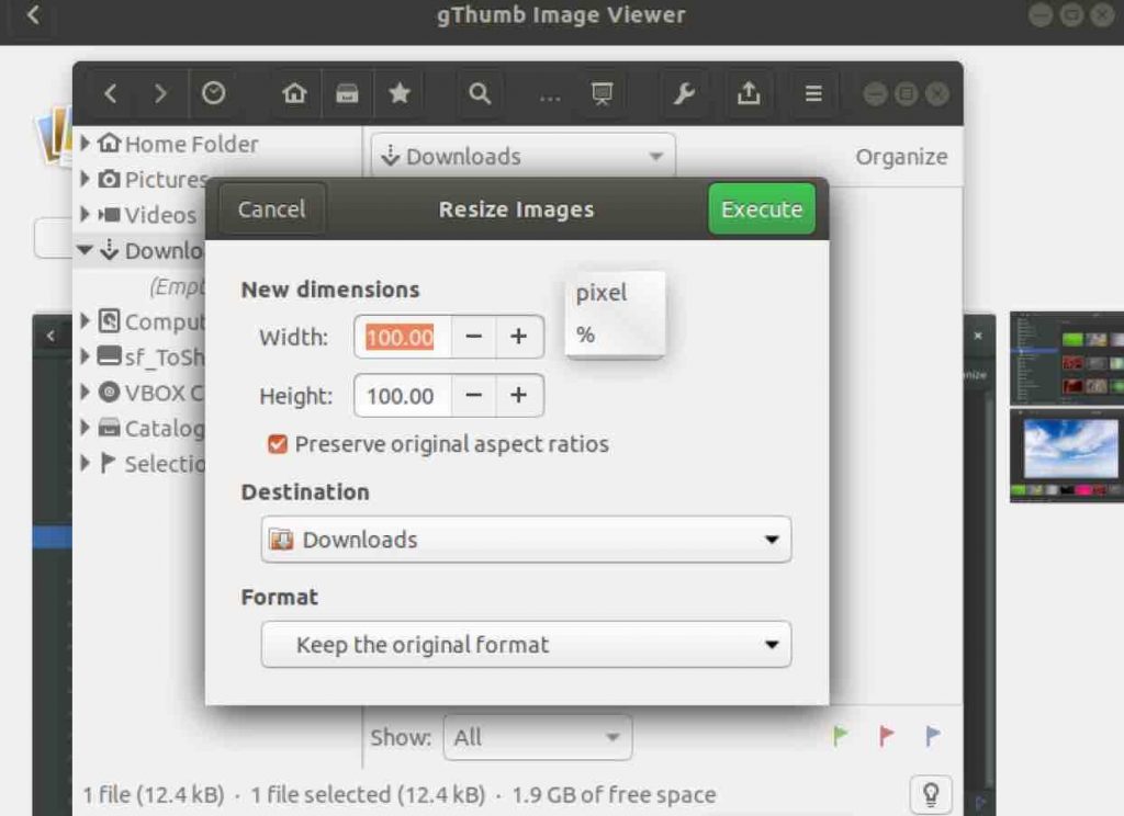 How to resize images on Ubuntu 18.04