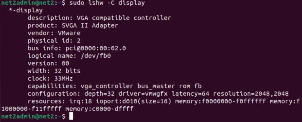 How to display Graphics card information on Ubuntu 22.04