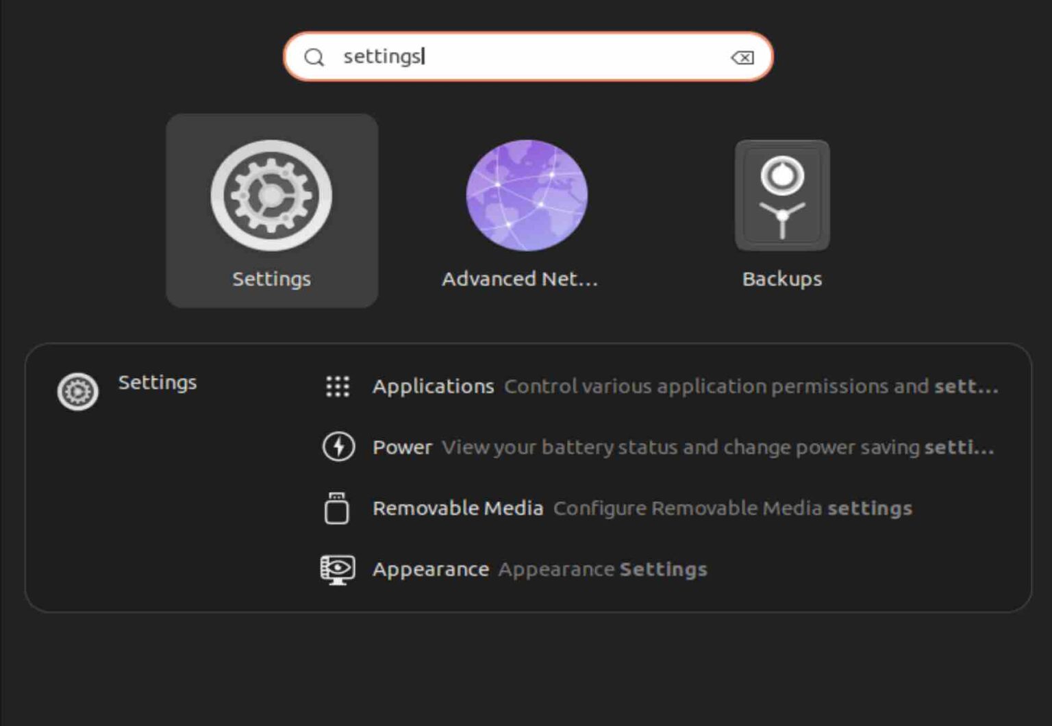 Launch Ubuntu 24.04 System Settings from Terminal: gnome-control-center