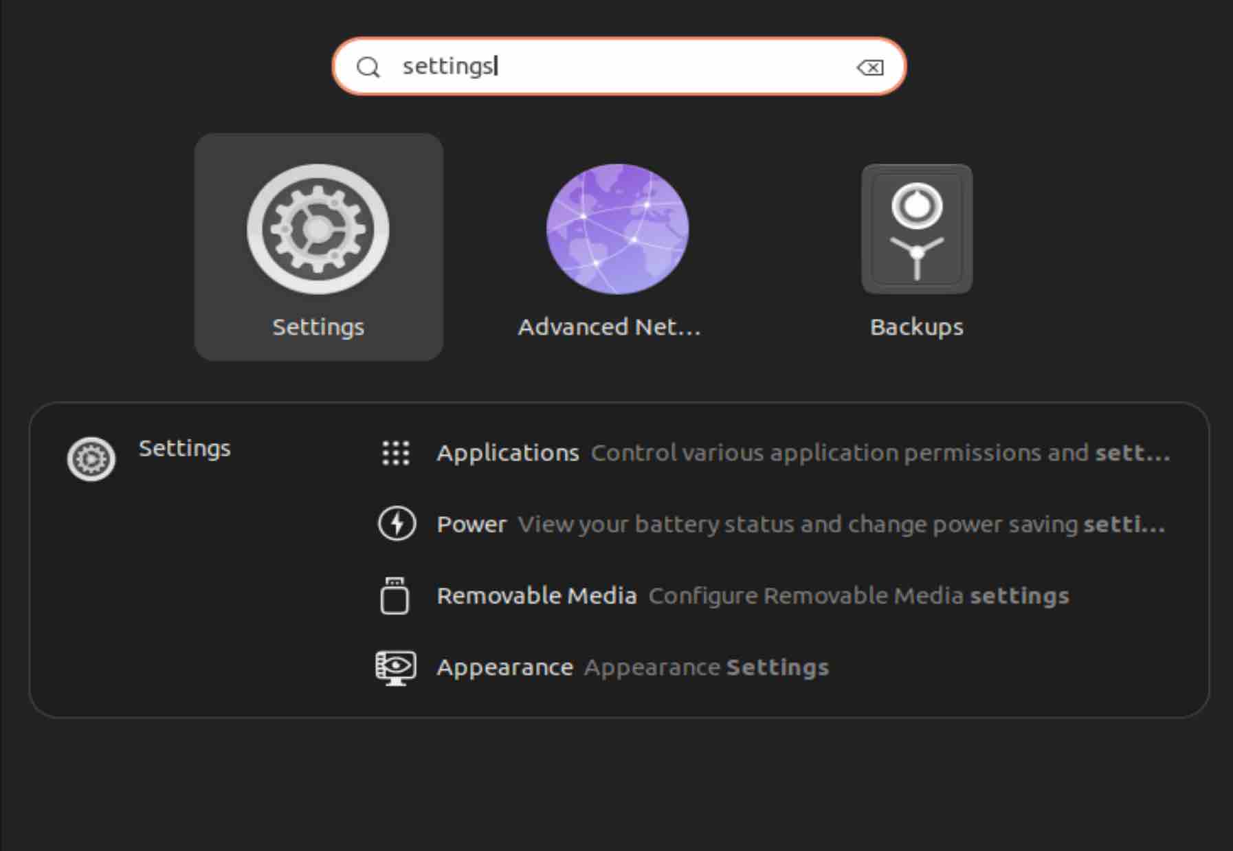 Launch Ubuntu 24.04 System Settings from Terminal: gnome-control-center